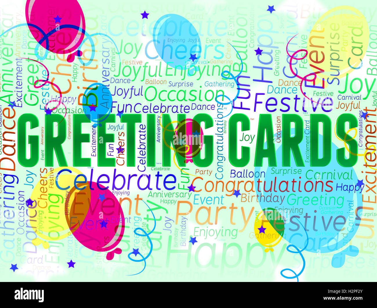 Greeting Cards Message Showing Fun Celebrates And Celebrating Stock ...