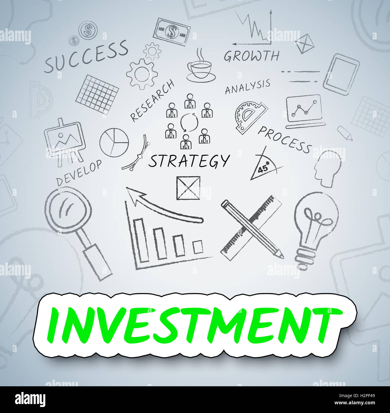 Investment Ideas Indicating Planning Plan And Investments Stock Photo ...