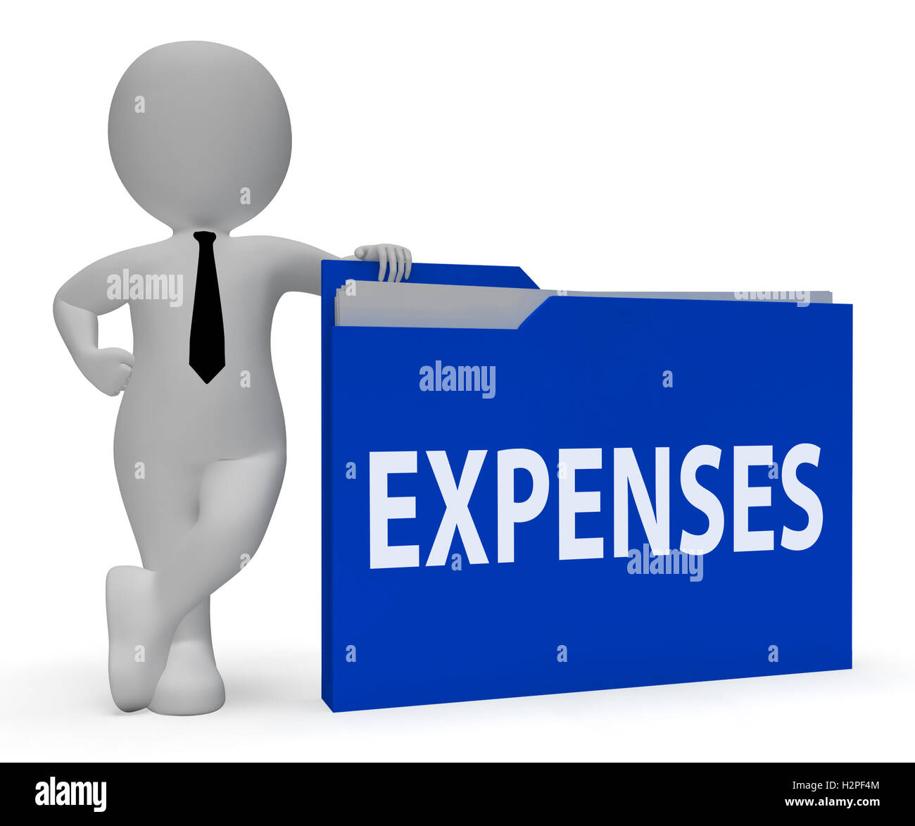 Expenses Folder Indicating Administration Organized 3d Rendering Stock ...