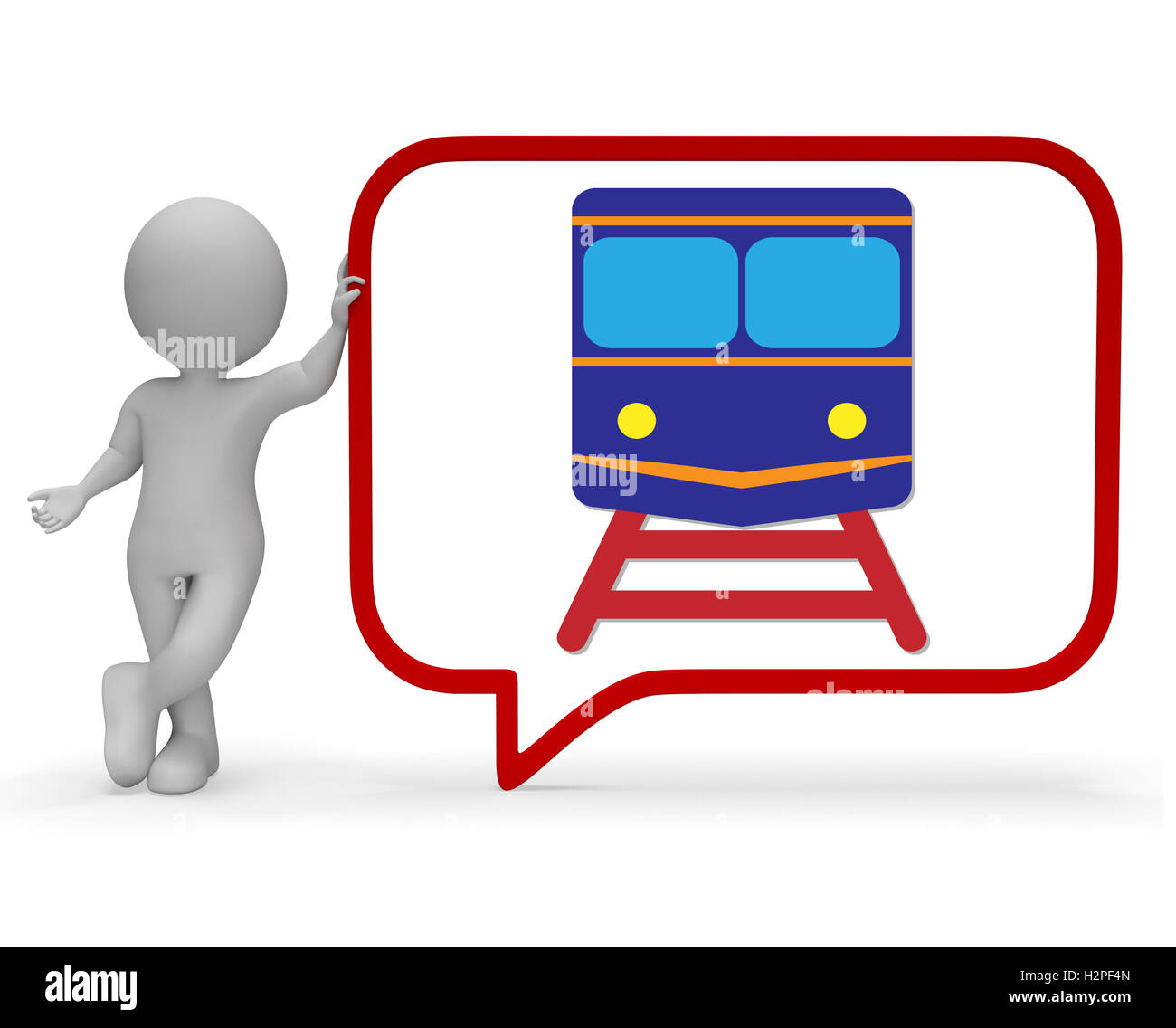 Train Speech Bubble Indicating Messages Railway 3d Rendering Stock ...