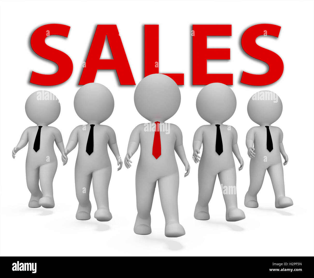 Sales Businessmen Showing Commercial Entrepreneurs 3d Rendering Stock ...
