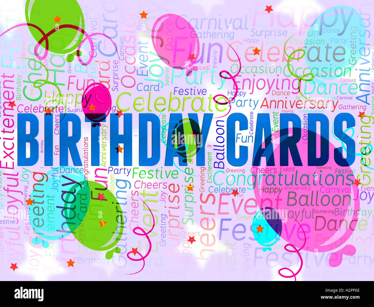 Birthday Cards Meaning Best Wishes And Congratulation Stock Photo - Alamy