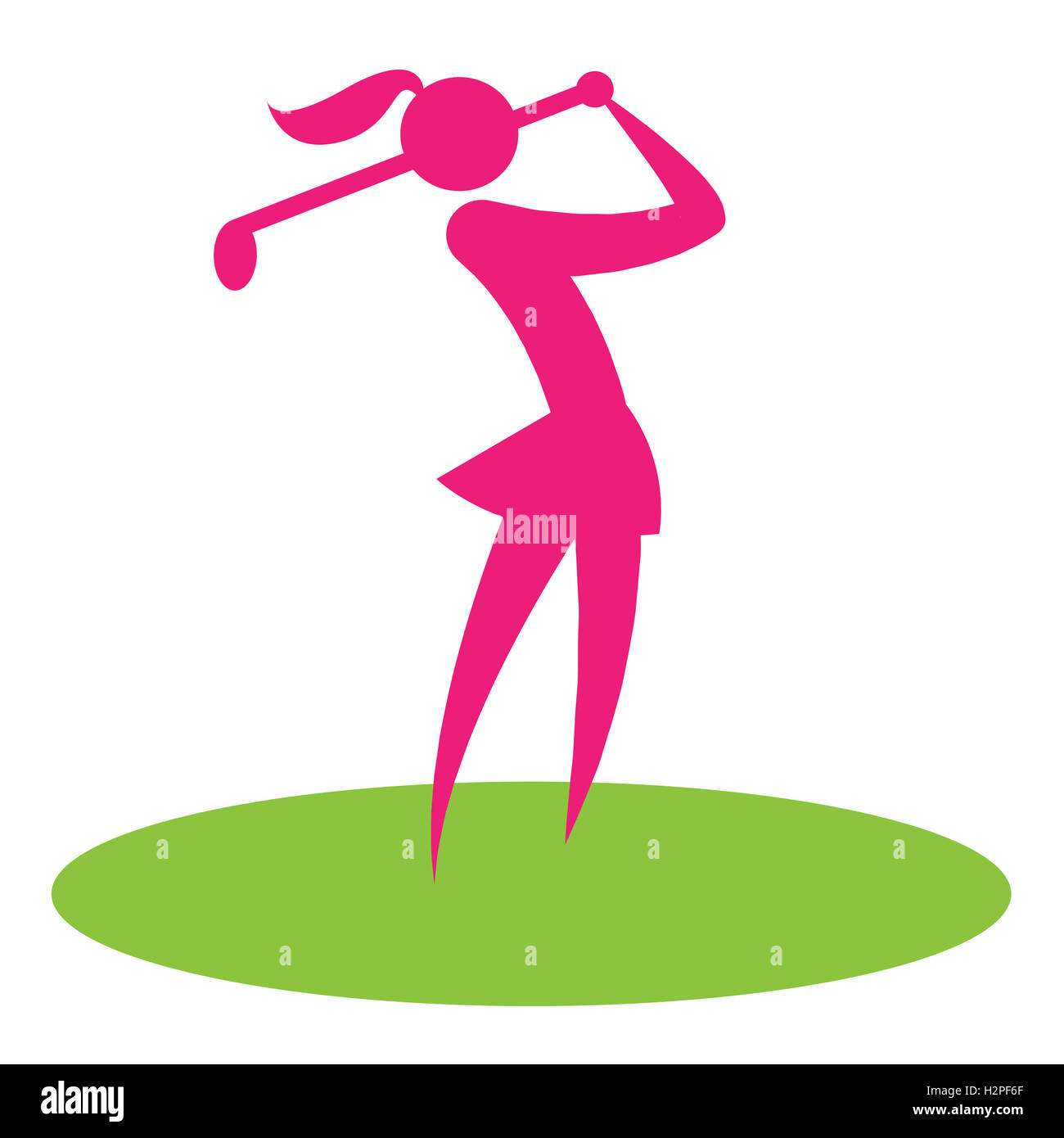 Golf Swing Woman Representing Hobby Golf-Club And Game Stock Photo - Alamy