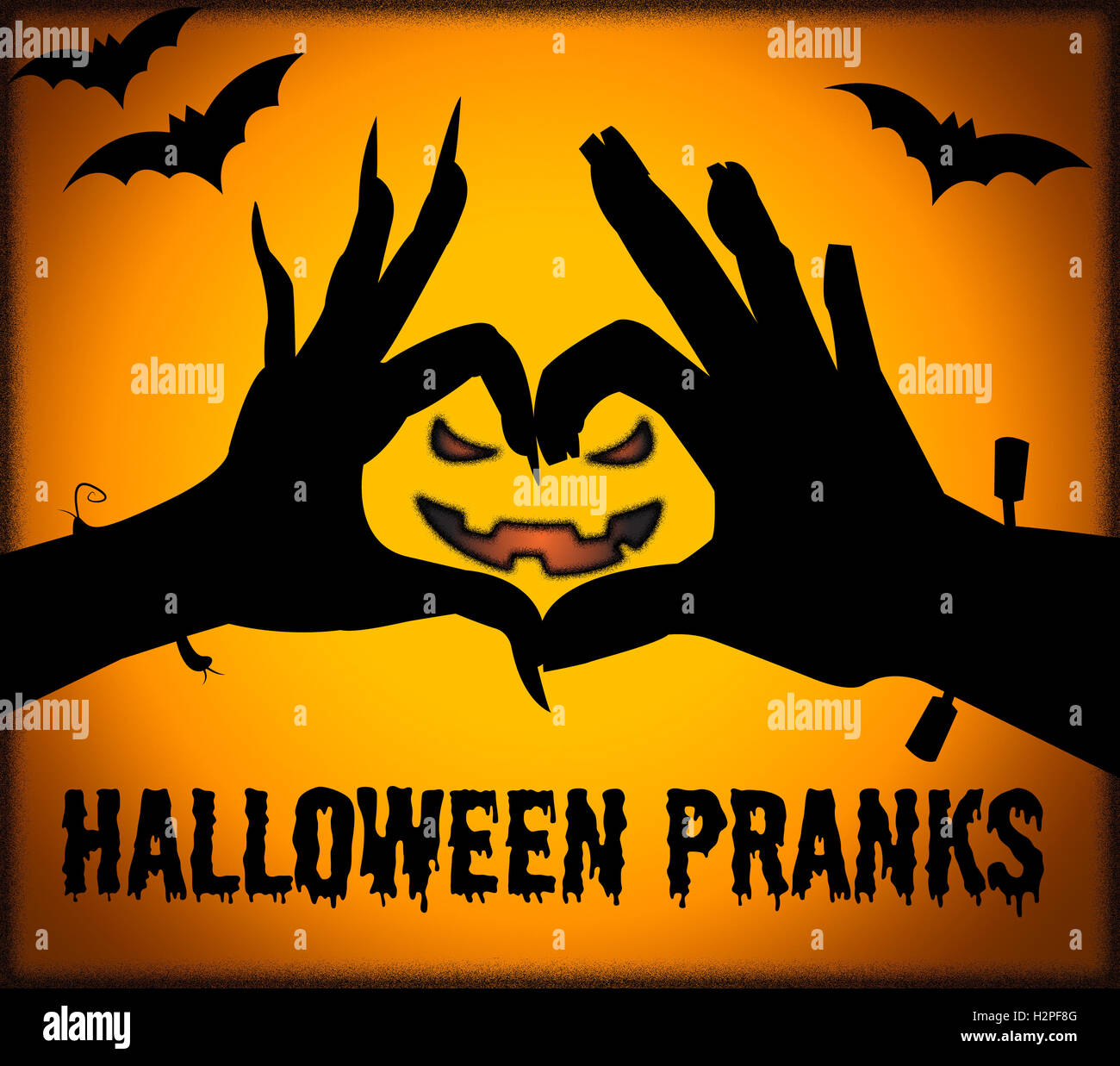Halloween Pranks Representing Trick Or Treat And Frolic Hoax Stock ...