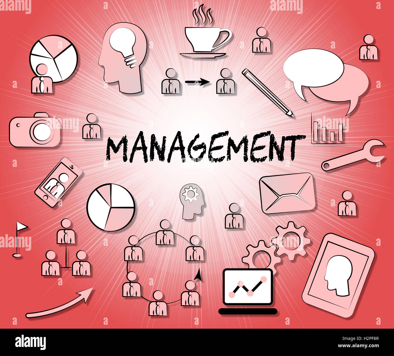 Management Icons Representing Administration Sign And Directorate Stock ...