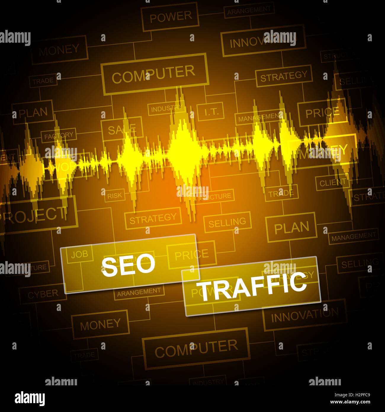 Seo Traffic Representing Search Engines And Optimize Stock Photo - Alamy