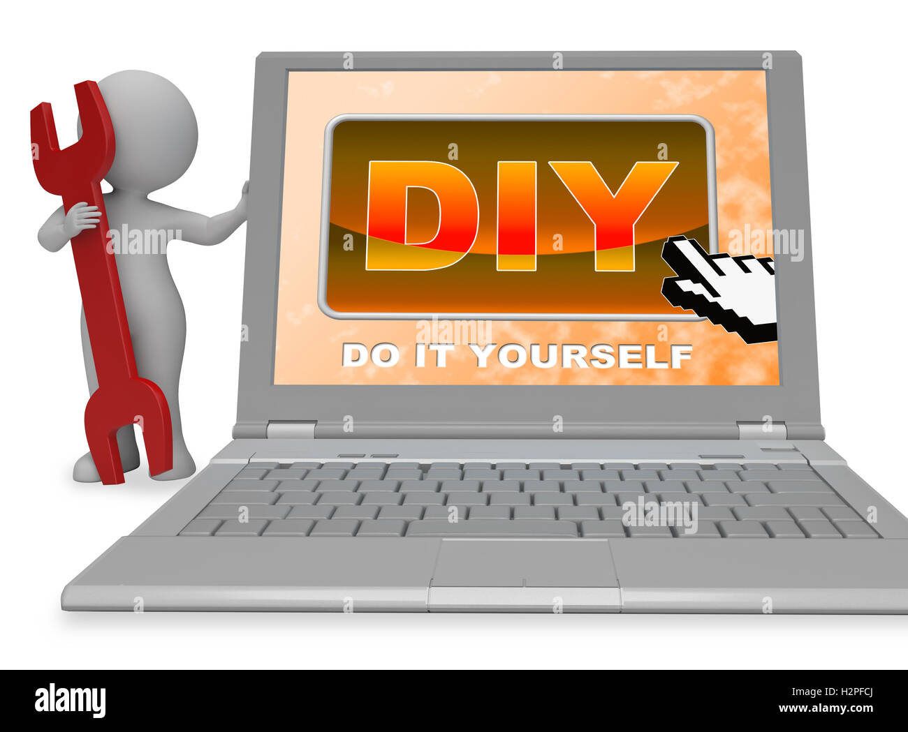 Diy Button Showing Do It Yourself 3d Rendering Stock Photo - Alamy