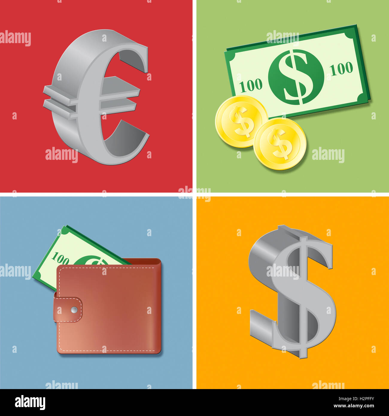 Currency Icons Indicating Foreign Exchange And Money Stock Photo - Alamy