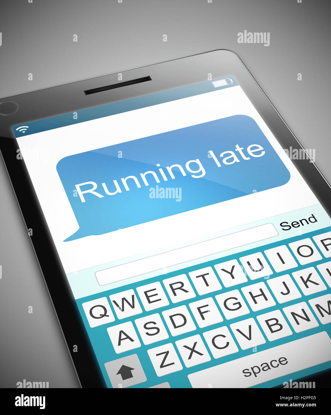 Running late message concept Stock Photo - Alamy