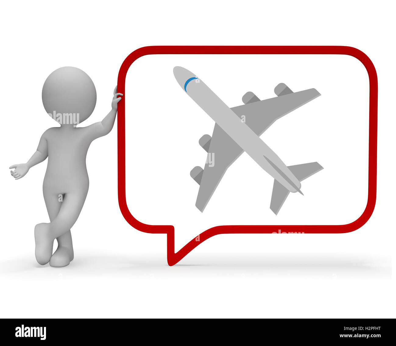 Plane Speech Bubble Meaning Speaking Aviation 3d Rendering Stock Photo ...