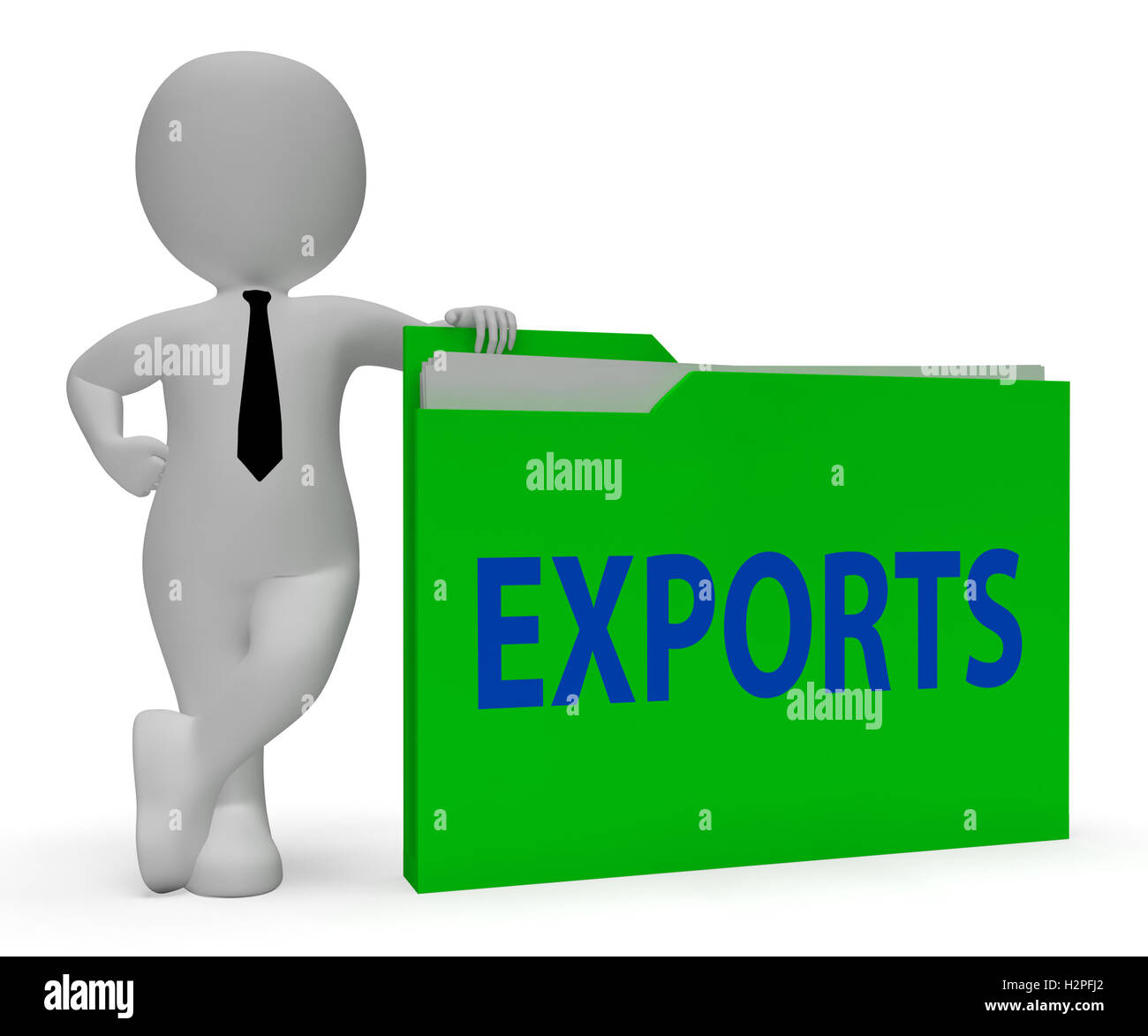 Exports Folder Meaning Sell Abroad 3d Rendering Stock Photo Alamy