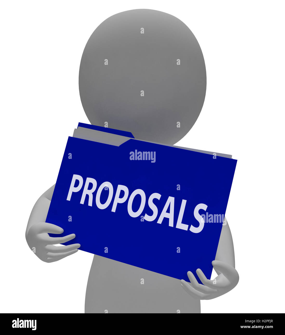 Proposals Folder Indicating Document Administration 3d Rendering Stock ...