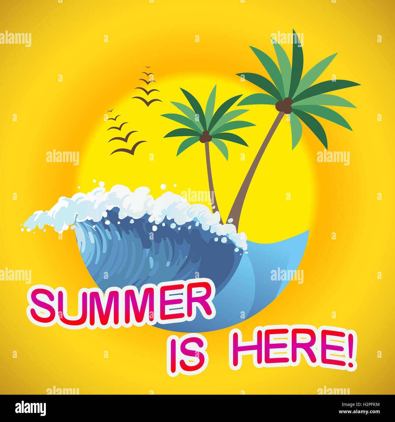 Summer Is Here Showing Right Now And Seaside Stock Photo - Alamy