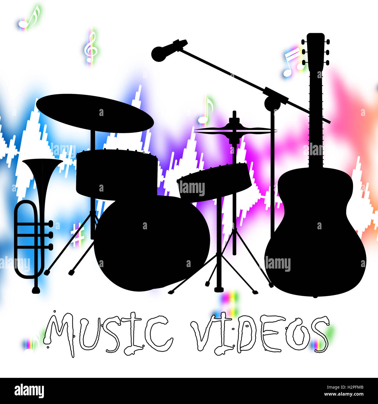 Music Videos Showing Audio Visual And Soundtrack Stock Photo - Alamy