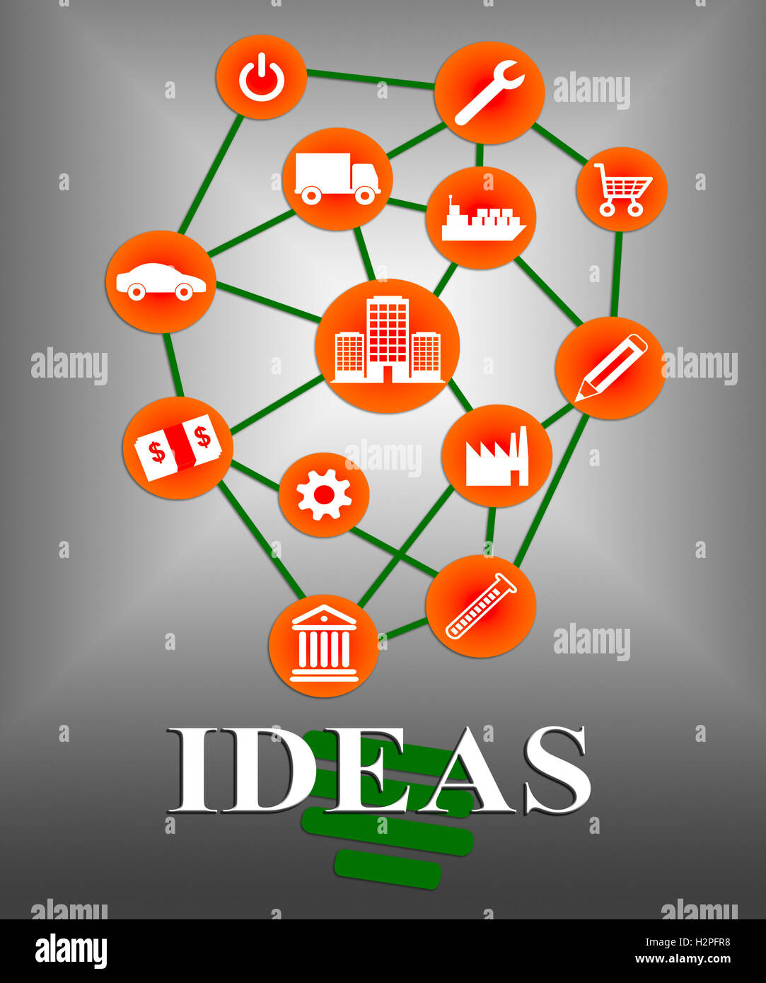 Ideas Icon Showing Concept Contemplate And Creative Stock Photo - Alamy