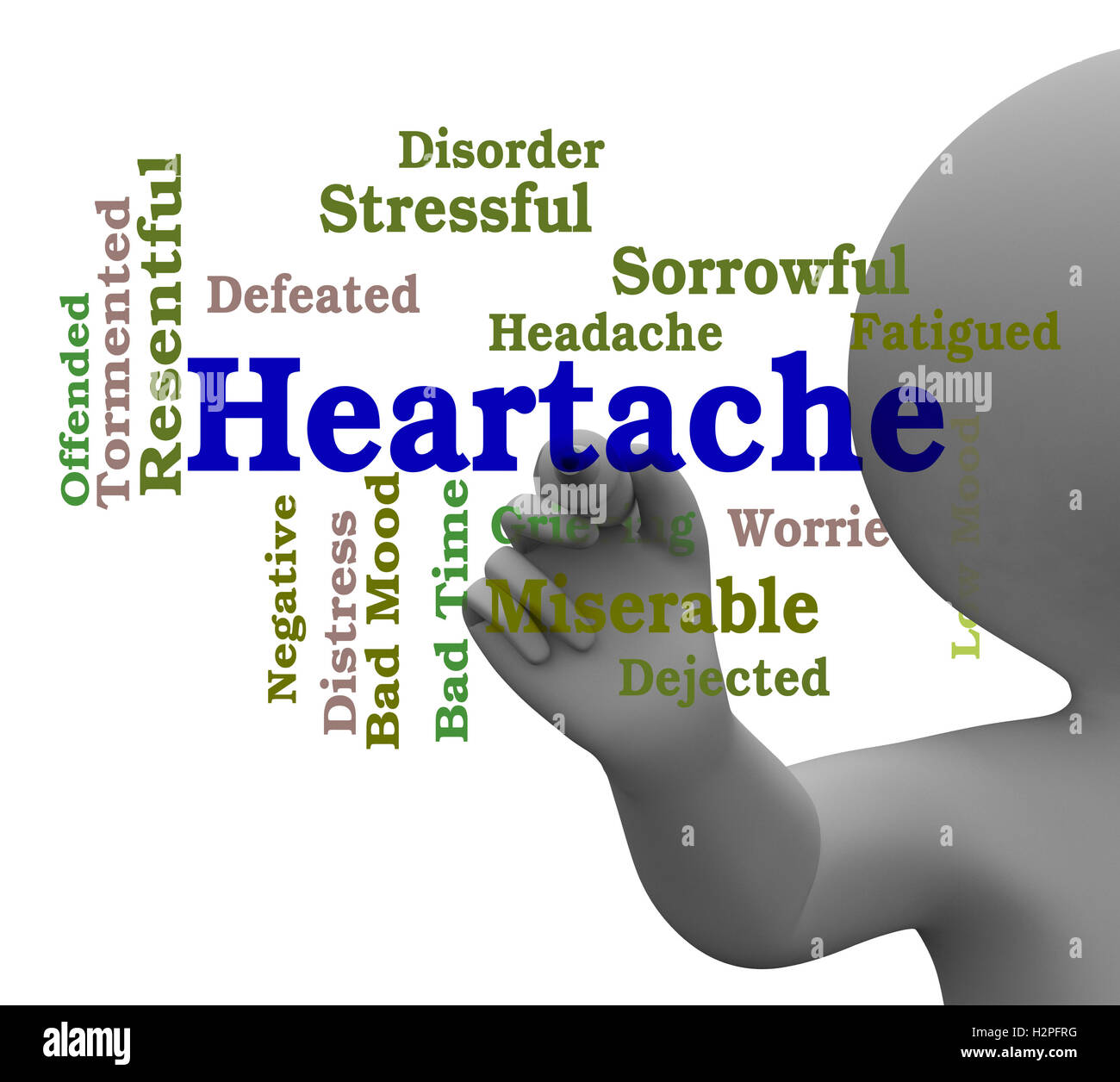 Heartache Word Showing Wordcloud Sadness 3d Rendering Stock Photo - Alamy