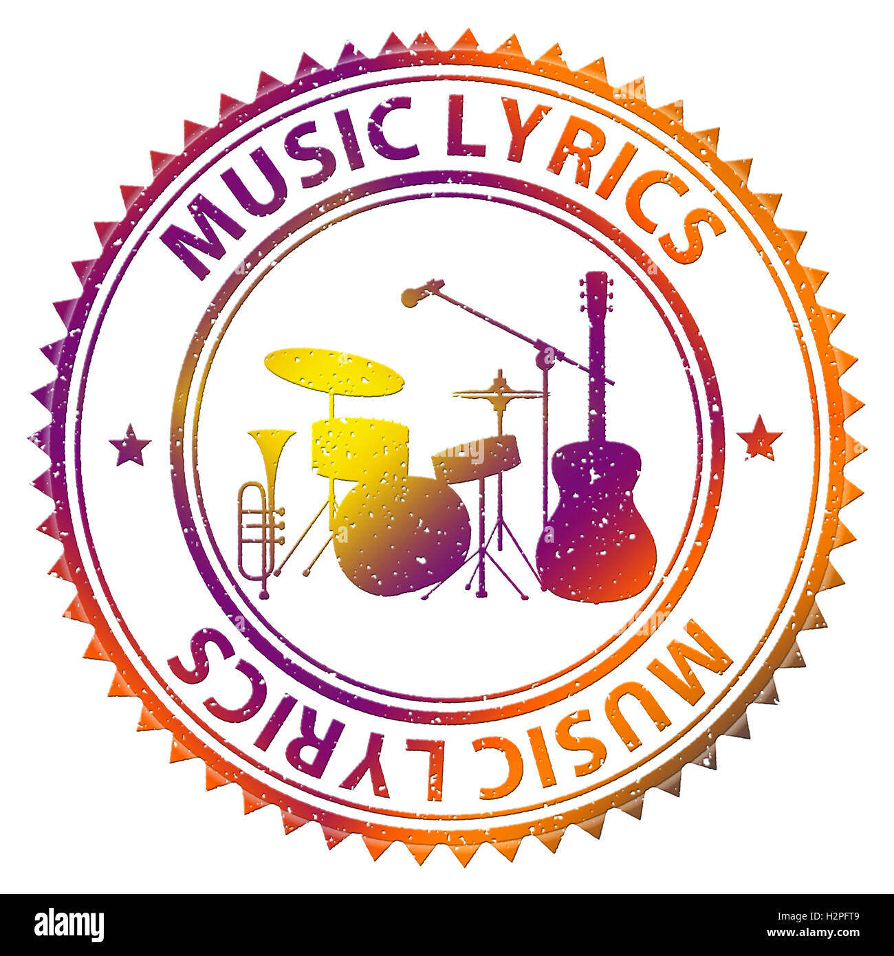 Music Lyrics Indicating Sound Track And Acoustic Stock Photo - Alamy