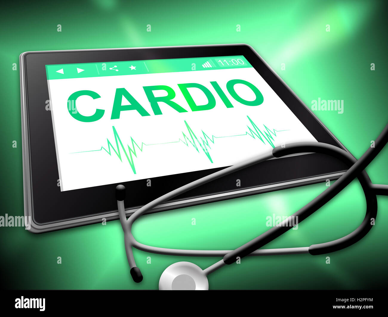 Cardio Tablet Indicating Ecg Computing And Tablets Stock Photo - Alamy