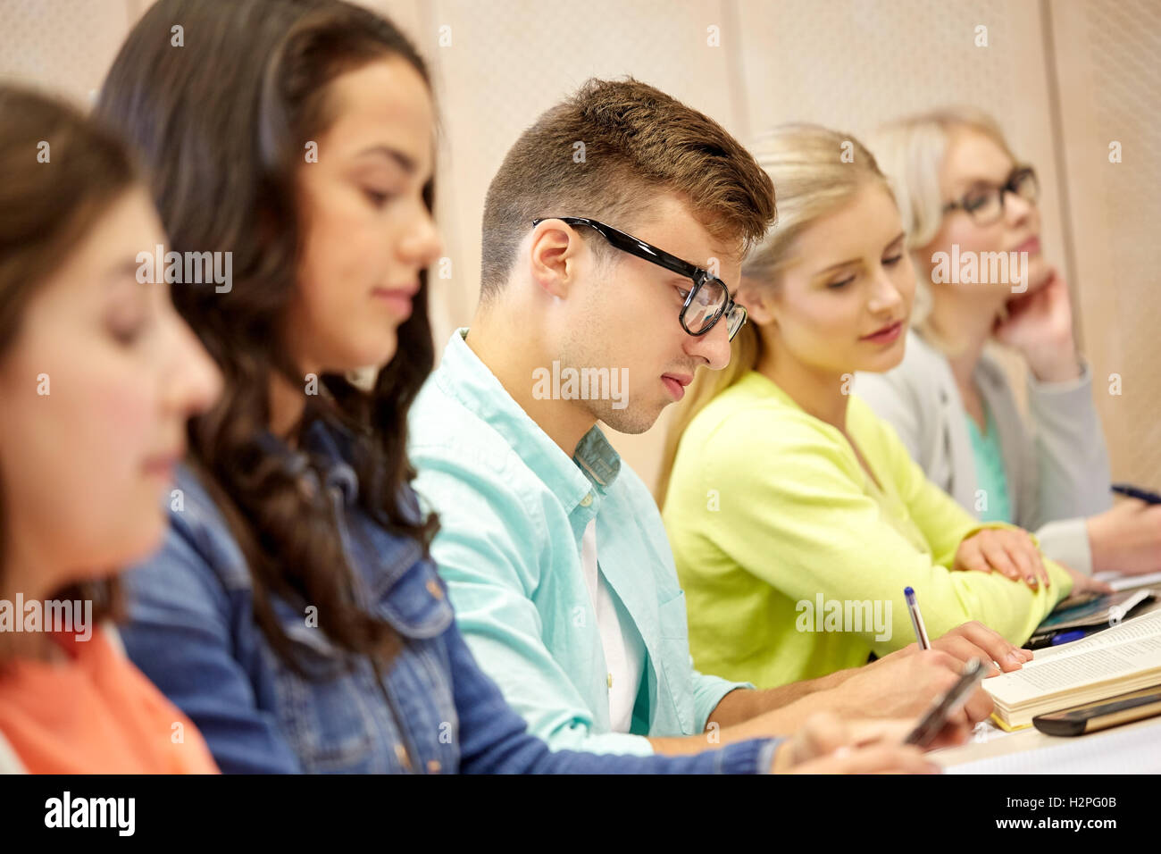 group of students at lecture Stock Photo - Alamy