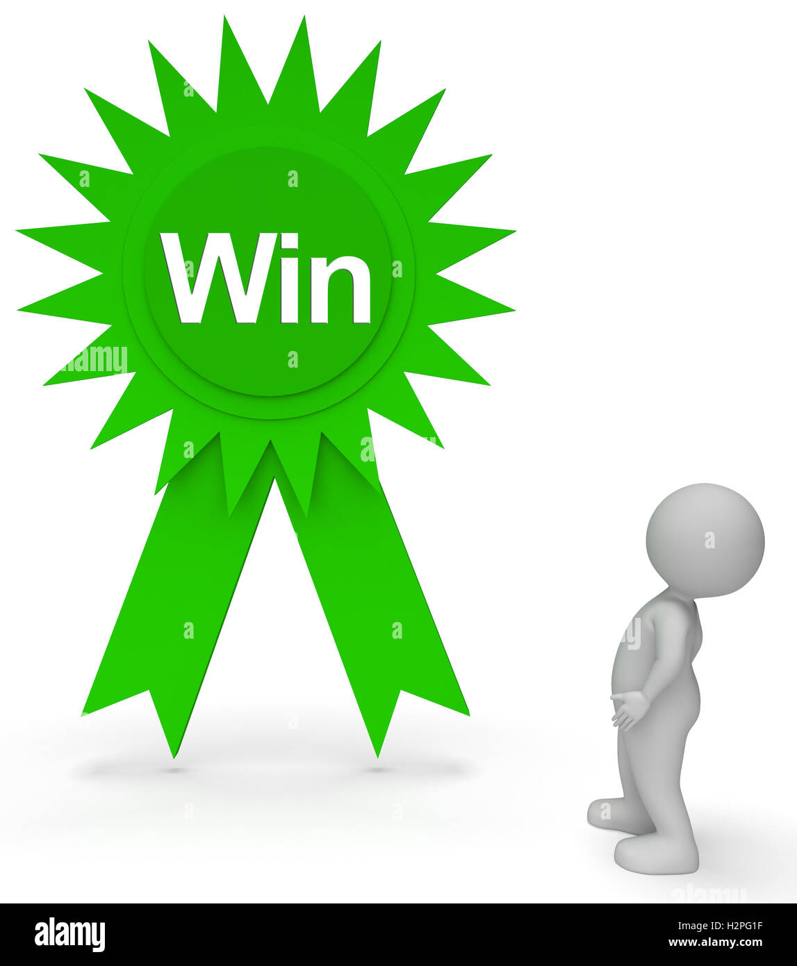 Win Rosette Indicating Victorious Ribbons 3d Rendering Stock Photo - Alamy