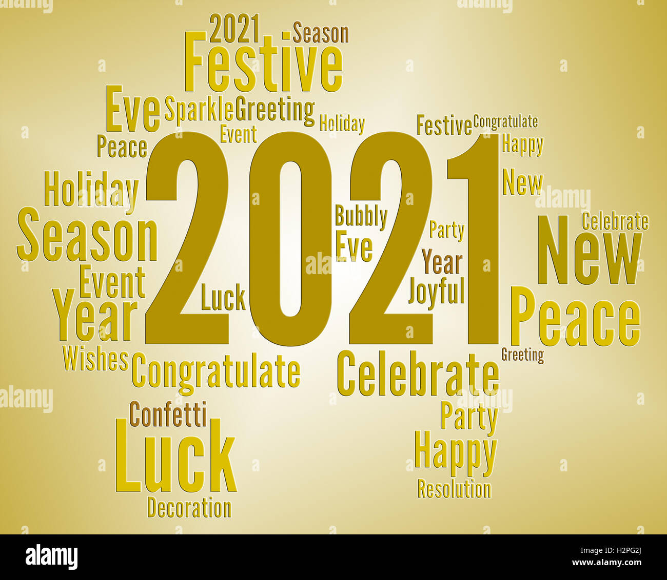 Two Thousand Twenty One Or 2021 Happy New Year Stock Photo - Alamy