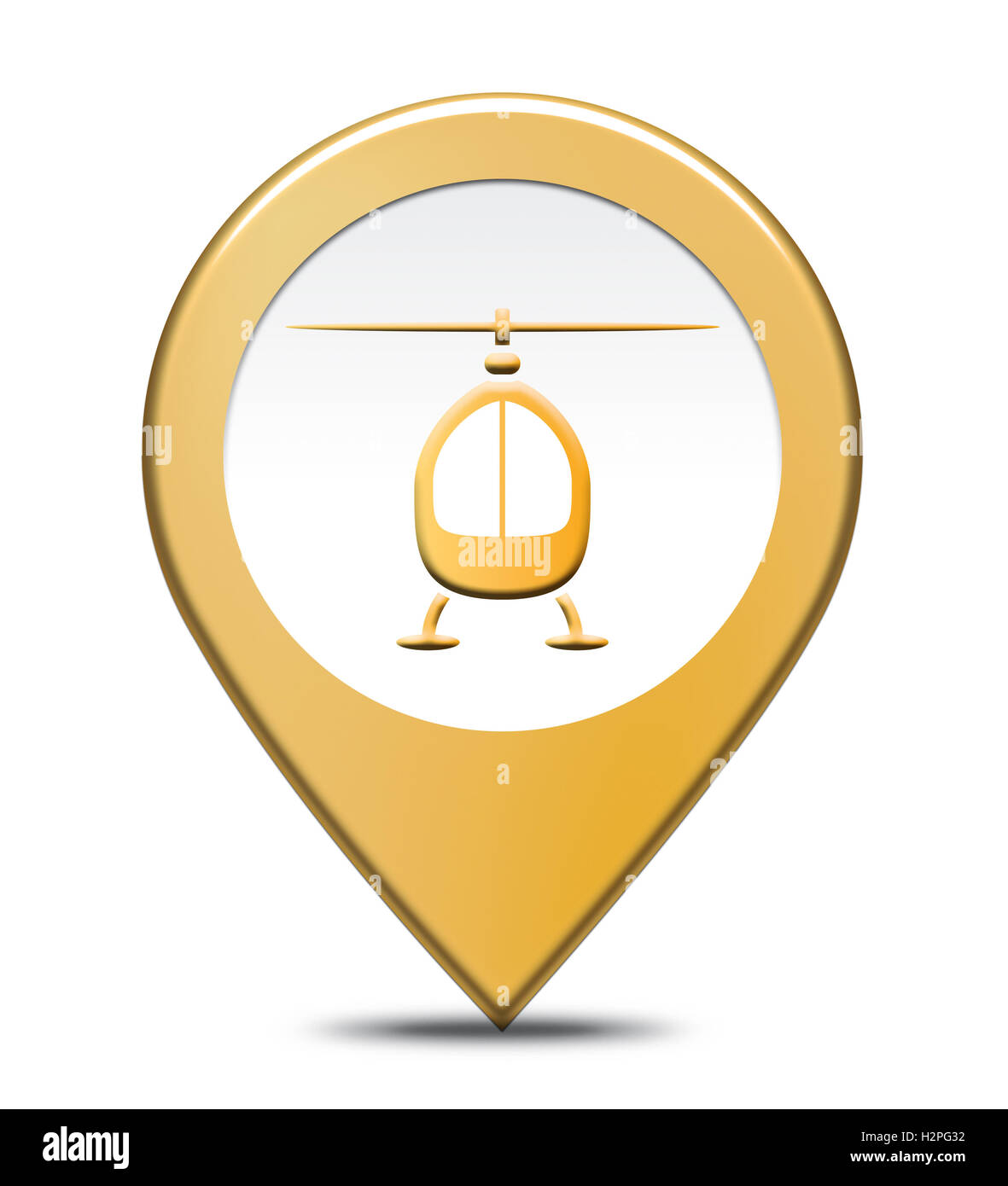 Heliport Location Representing Aircraft Transportation And Helipad ...