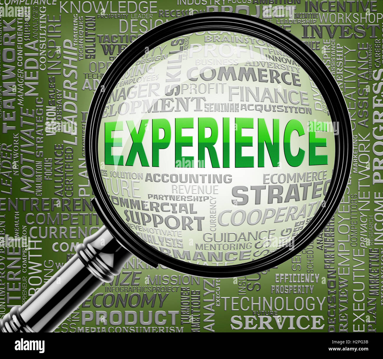 Experience Magnifier Meaning Know How 3d Rendering Stock Photo - Alamy