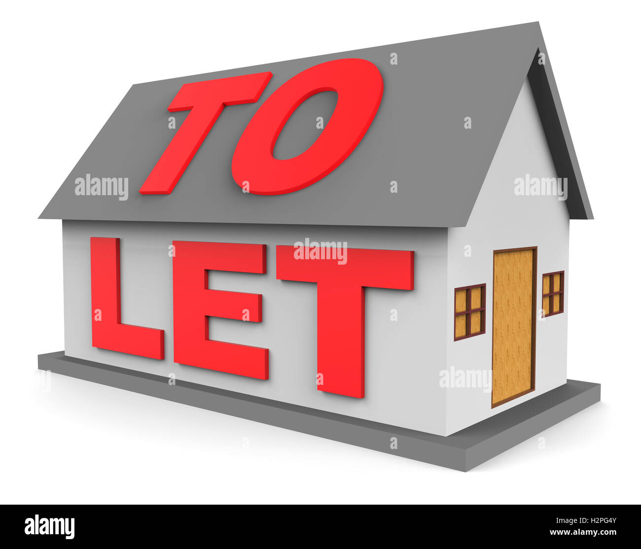 House To Let Showing For Rent 3d Rendering Stock Photo - Alamy