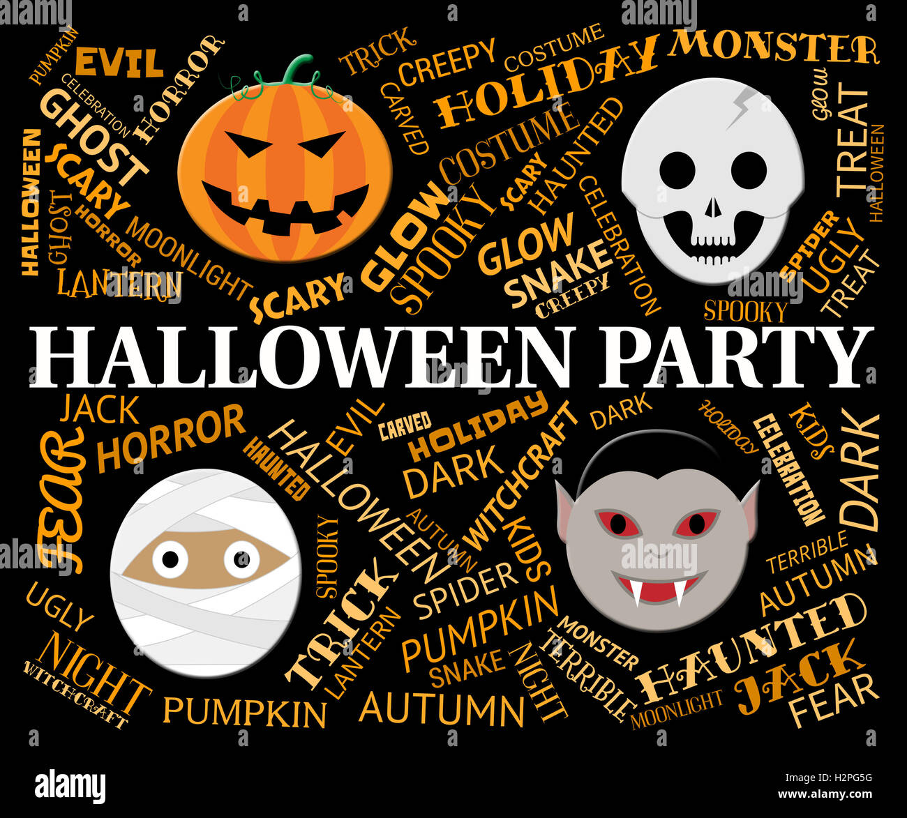 Halloween Party Showing Parties Celebration And Ghosts Stock Photo - Alamy