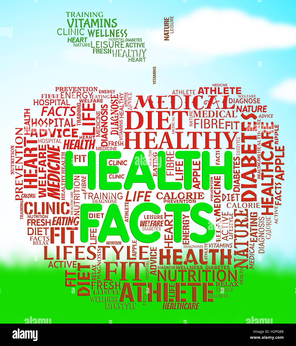 Health Facts Indicating Healthy Info And Care Stock Photo - Alamy