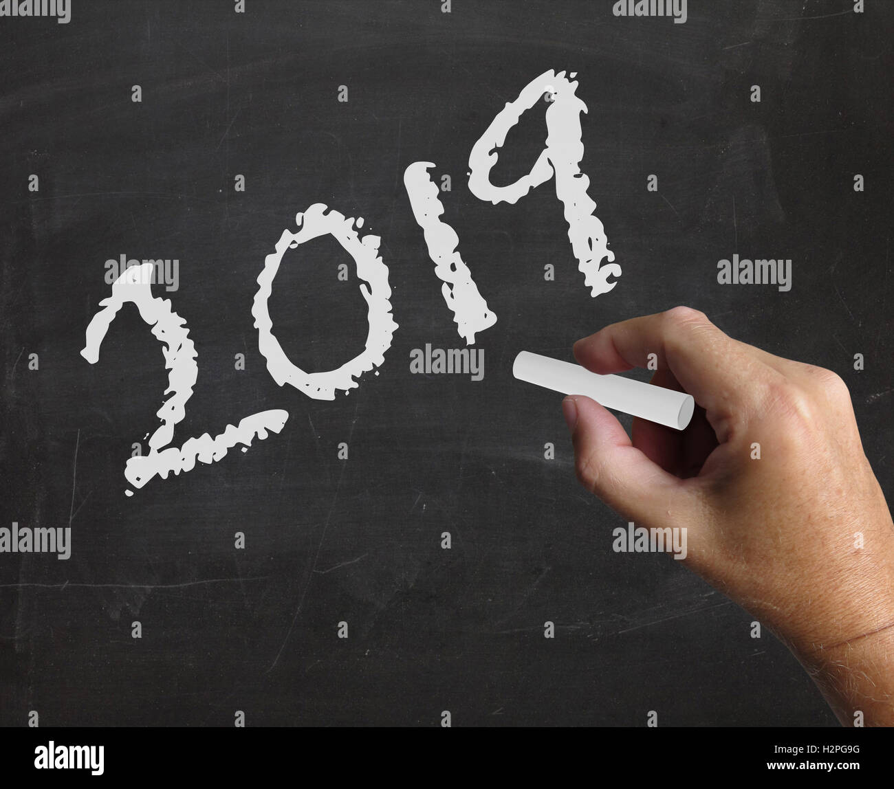 Twenty Nineteen Showing 2019 New Year And Celebrating Stock Photo - Alamy