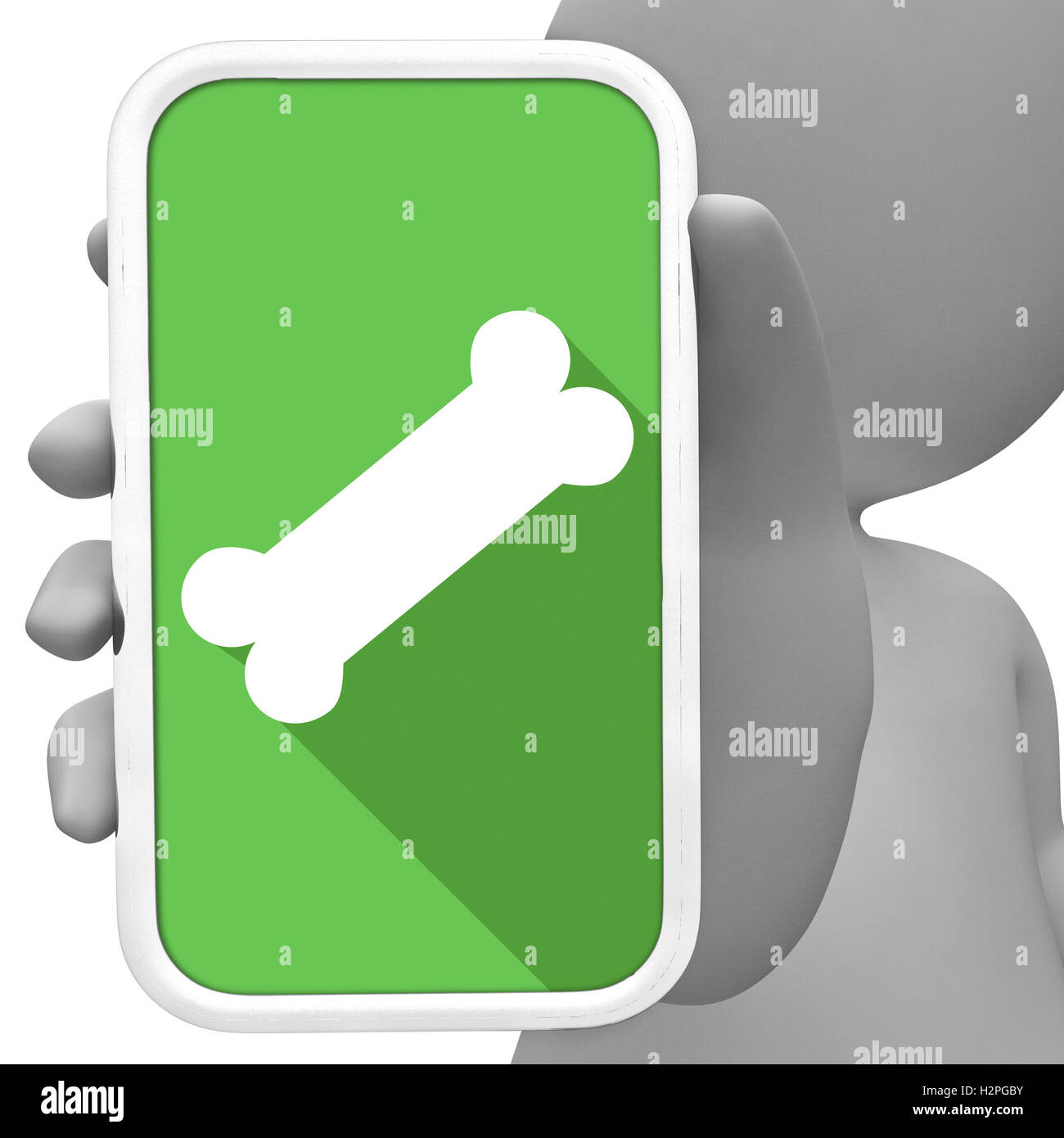 Dog Bone Online Indicating Phone Dog 3d Rendering Stock Photo - Alamy