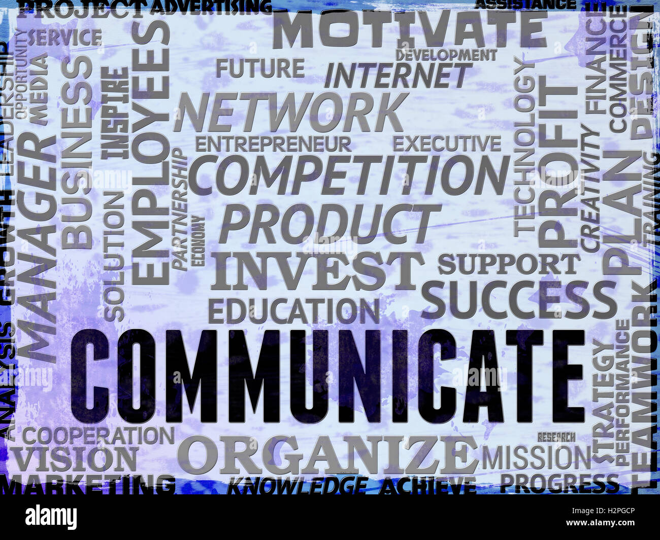 Communicate Words Showing Global Communications And Connections Stock ...