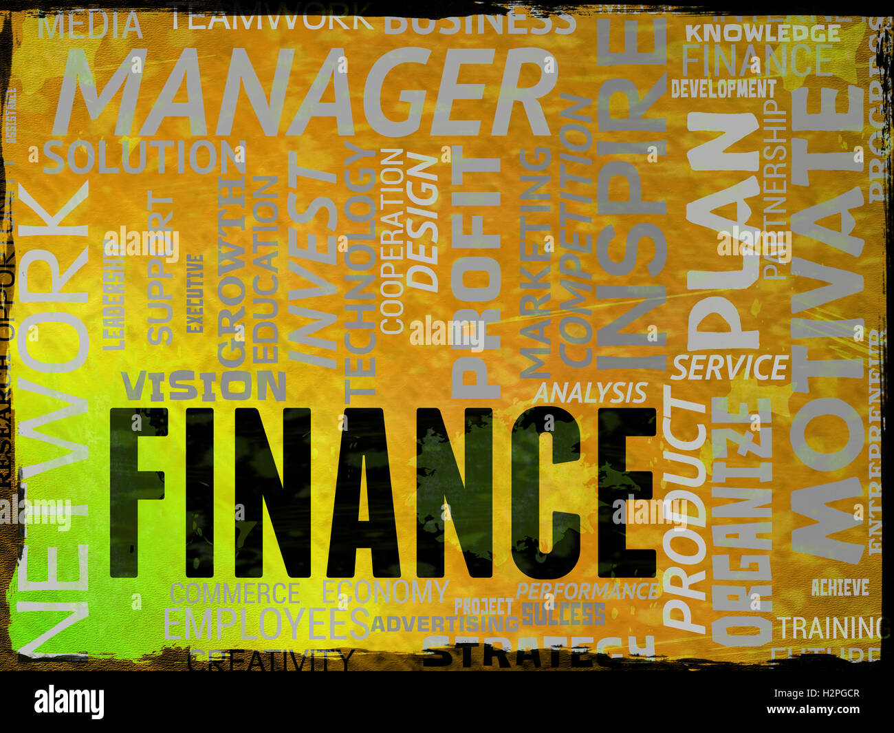 Finance Word Showings Commerce Profit And Money Stock Photo - Alamy