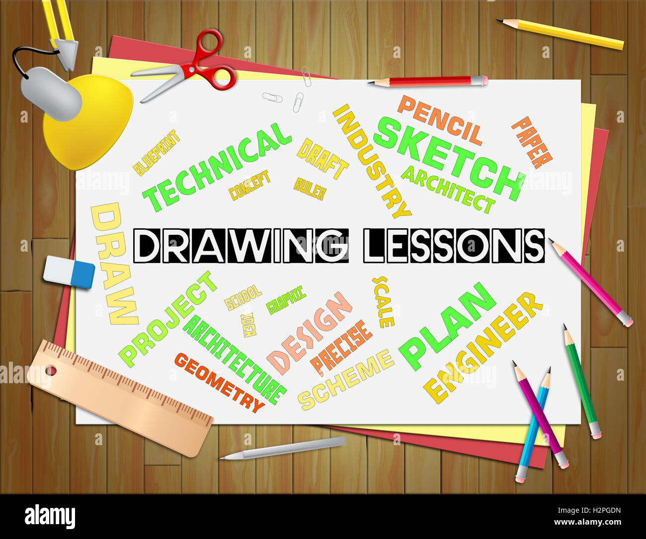 Drawing Lessons Meaning Designer And Creativity Class Stock Photo - Alamy