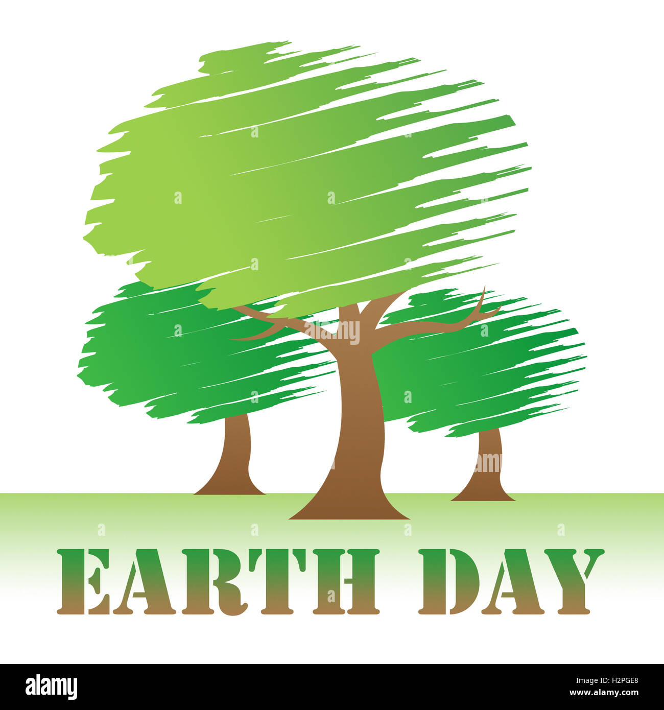 Earth Day Trees Showing Eco Friendly And Environment Stock Photo - Alamy