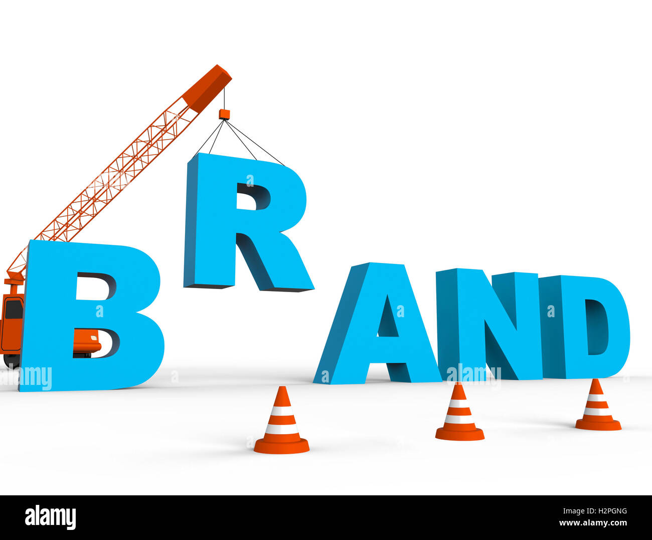 Build Brand Representing Company Identity 3d Rendering Stock Photo - Alamy