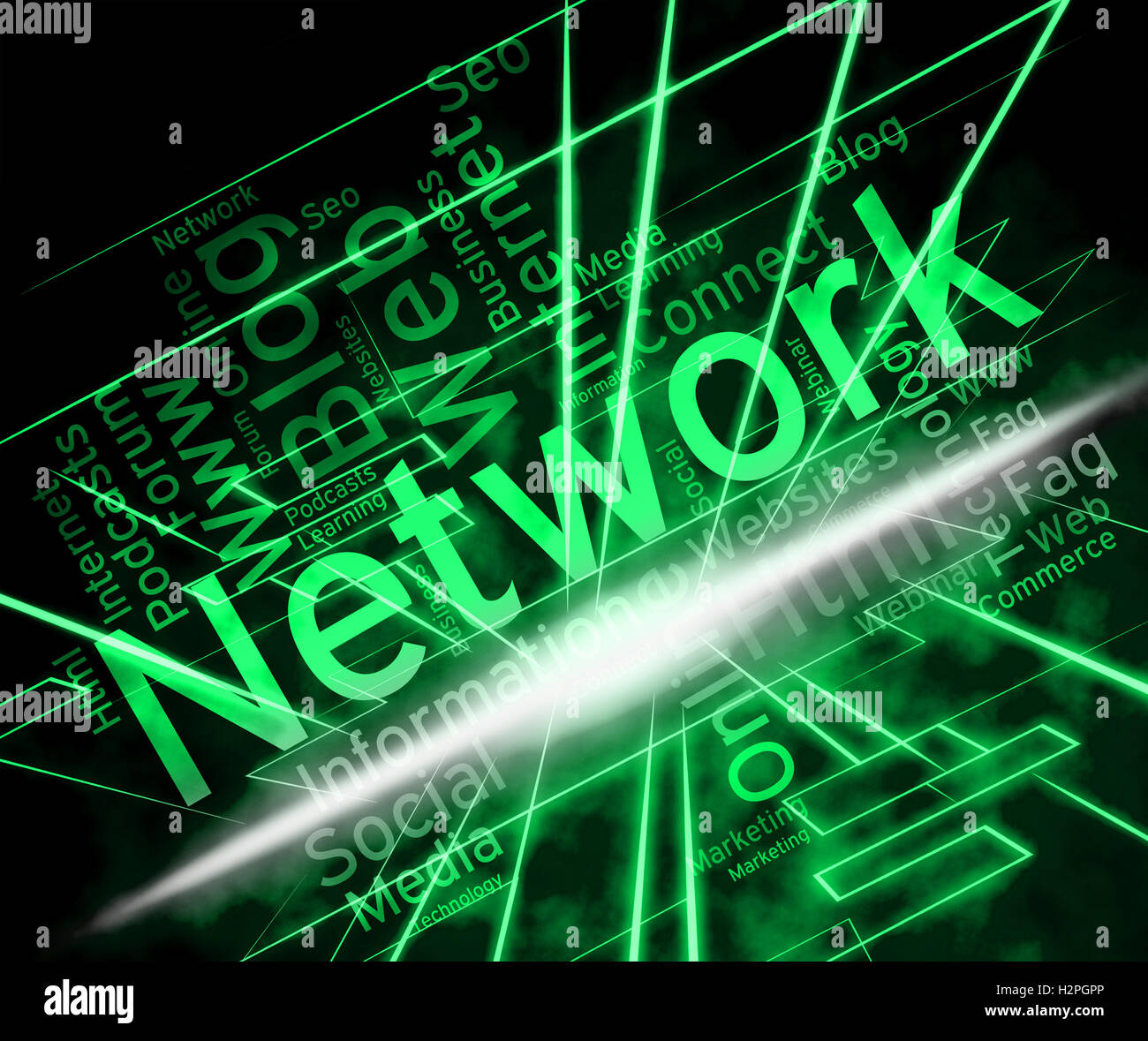 Network Word Showing Global Communications And Connections Stock Photo ...