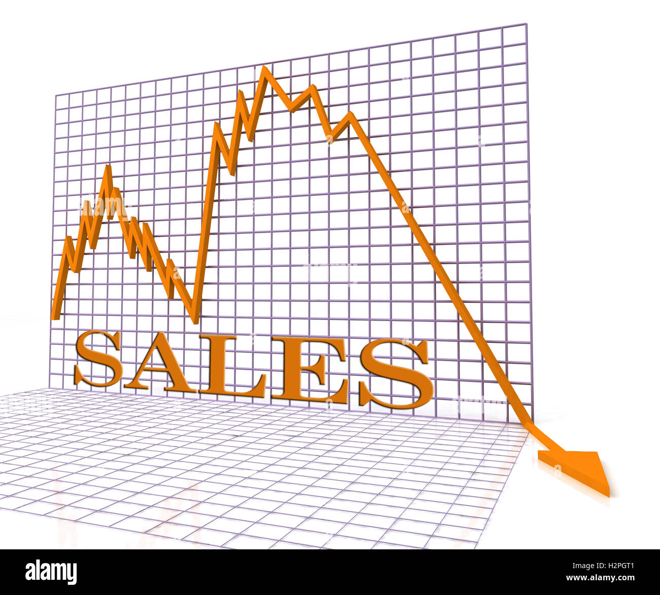 Sales Graph Negative Meaning Selling Downturn 3d Rendering Stock Photo ...