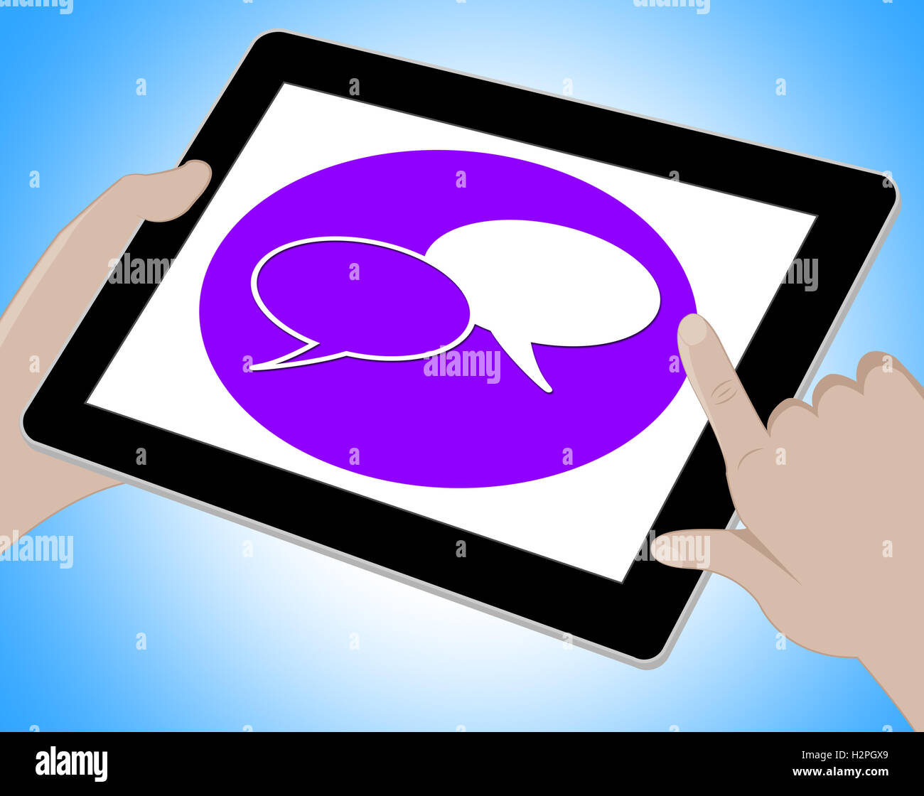 Voip Tablet Meaning Voice Over Broadband Computing 3d Illustration ...