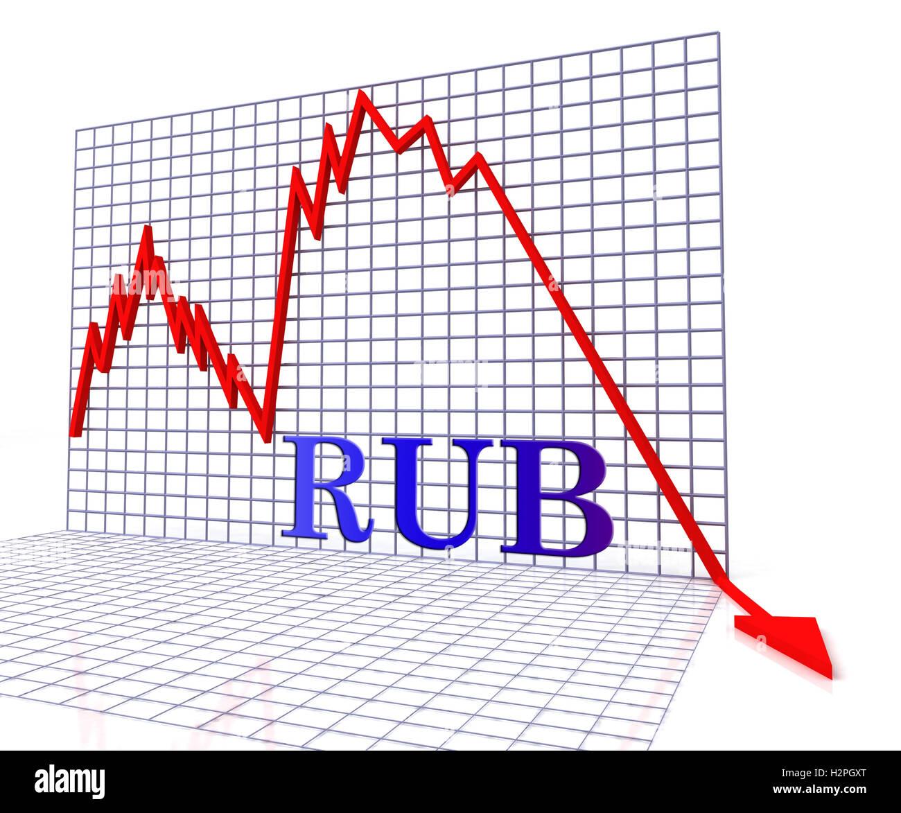 Rub Graph Negative Meaning Forex Down 3d Rendering Stock Photo - Alamy