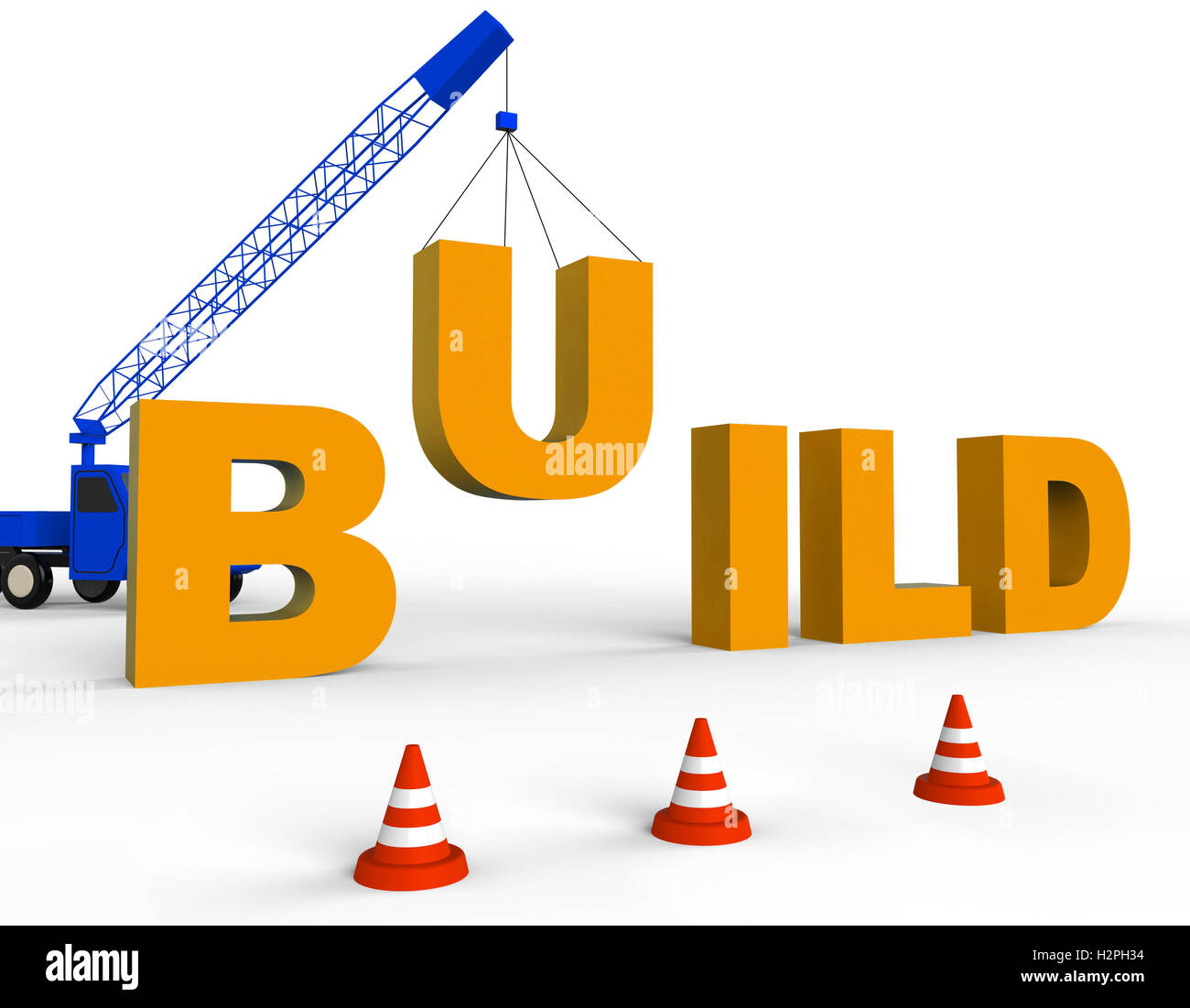 Build Word Indicating House Contractor 3d Rendering Stock Photo - Alamy