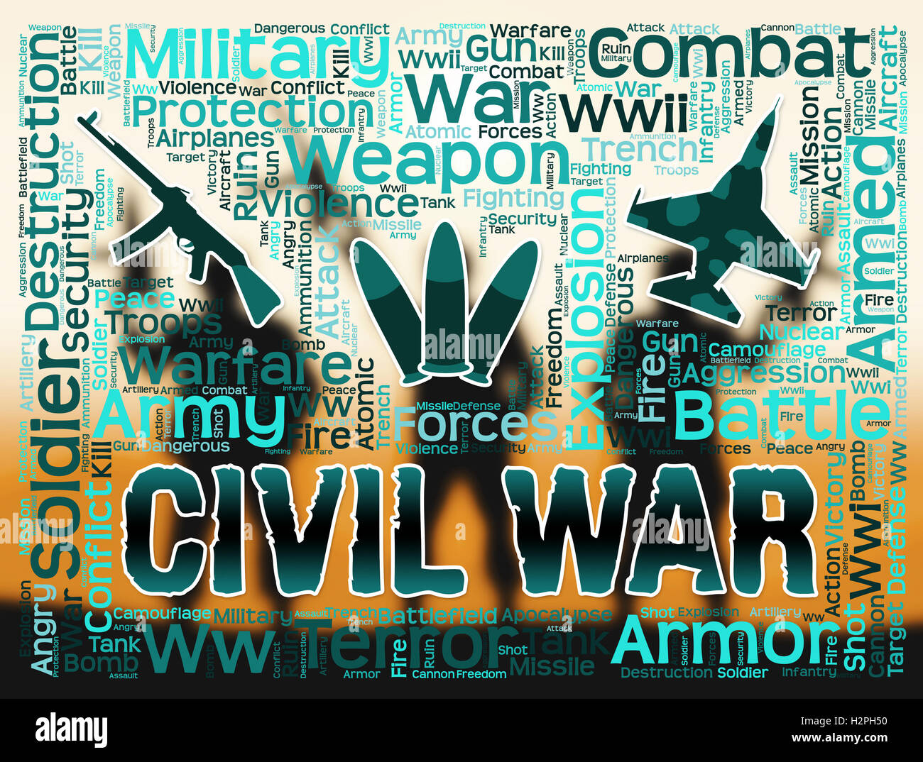 Civil War Indicating Country Uprising And Insurrection Stock Photo - Alamy