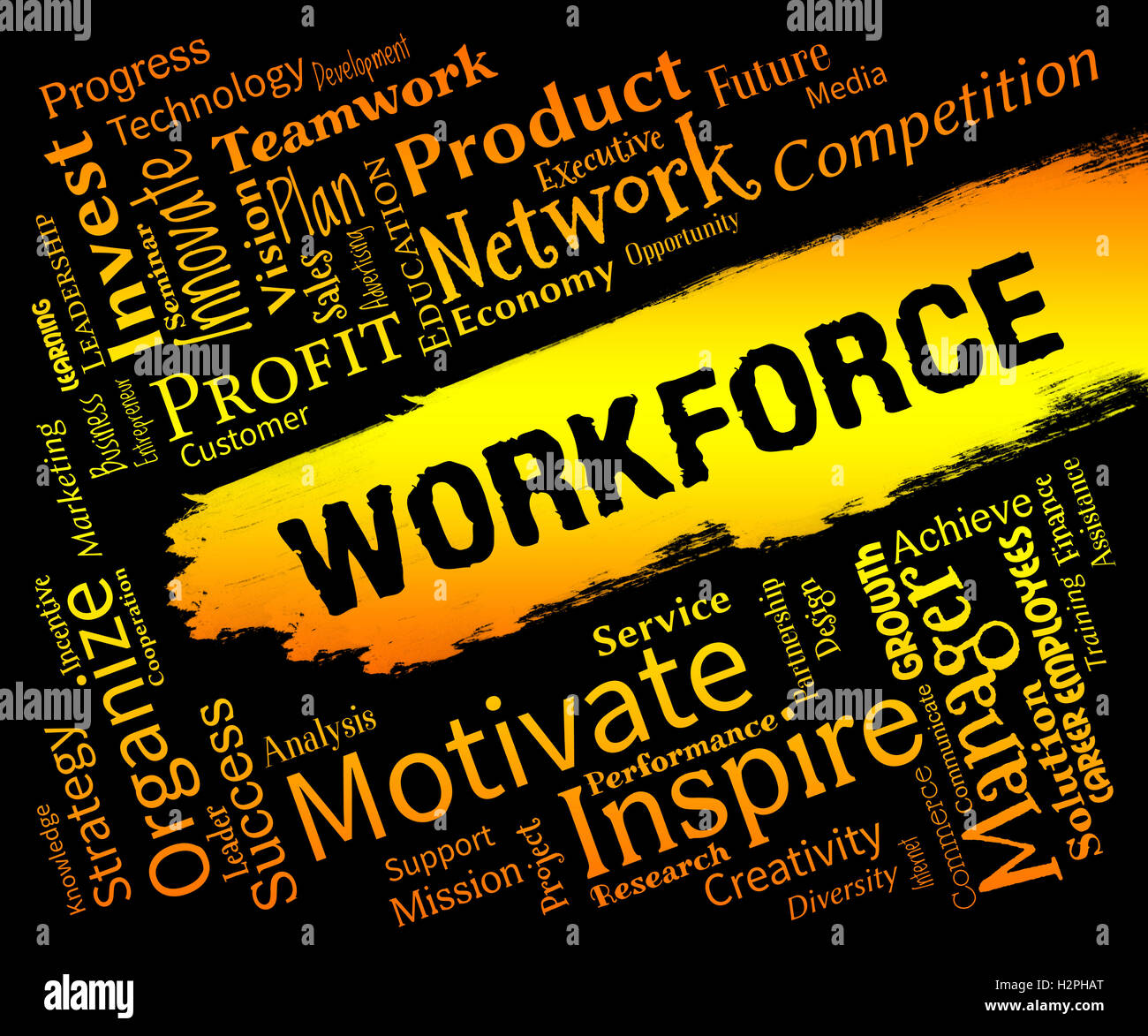 Workforce Words Representing Employees Personnel And Labor Stock Photo ...