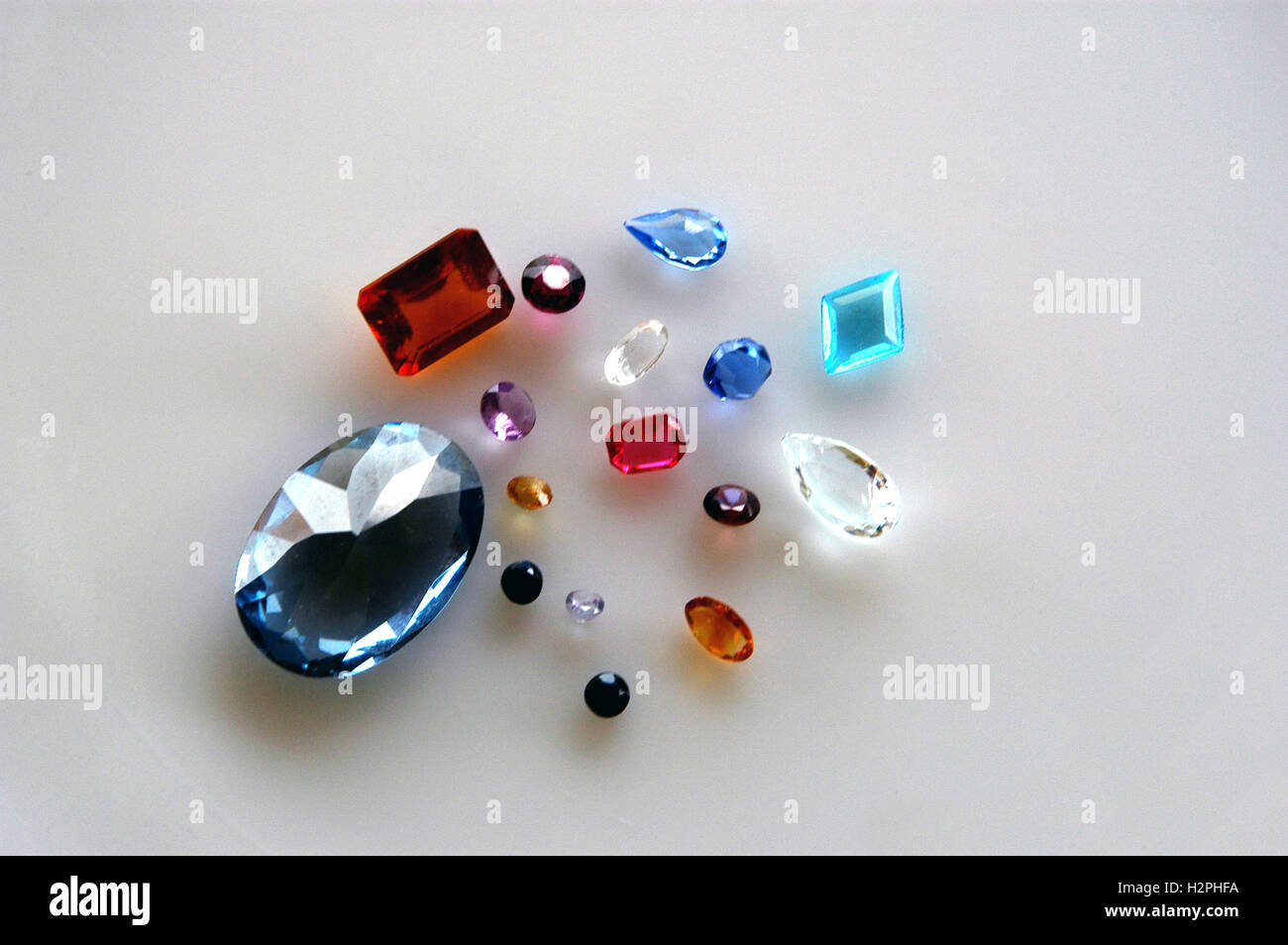 precious stone collection photographed on a white background Stock ...