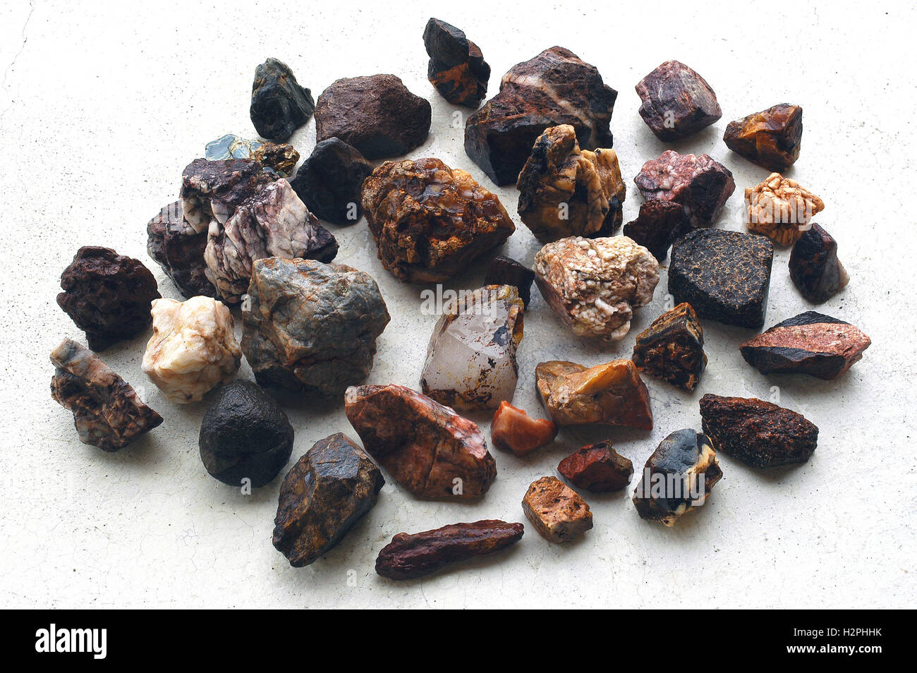 quartz pieces photographed on a white background Stock Photo - Alamy