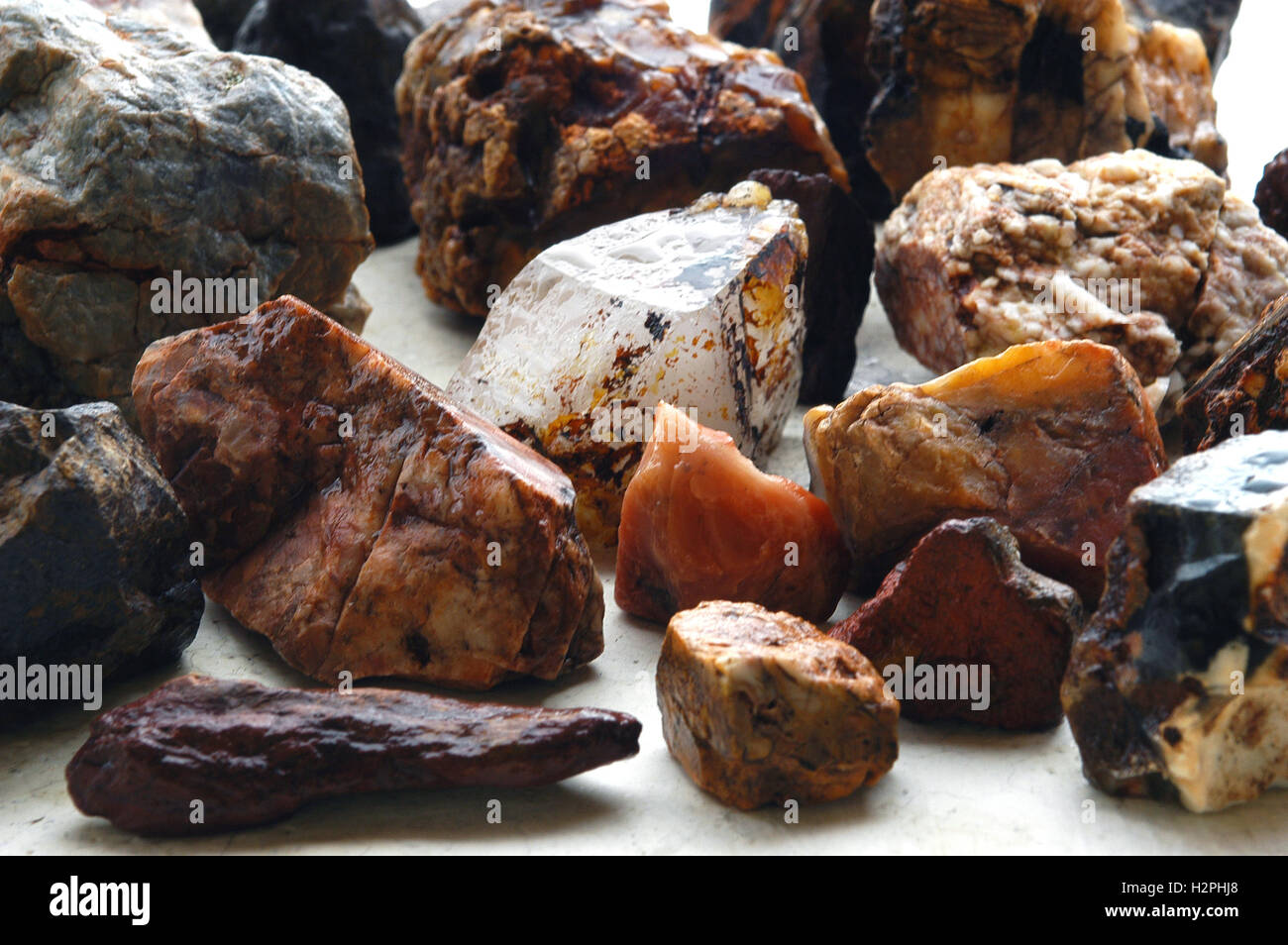 quartz pieces photographed on a white background Stock Photo - Alamy