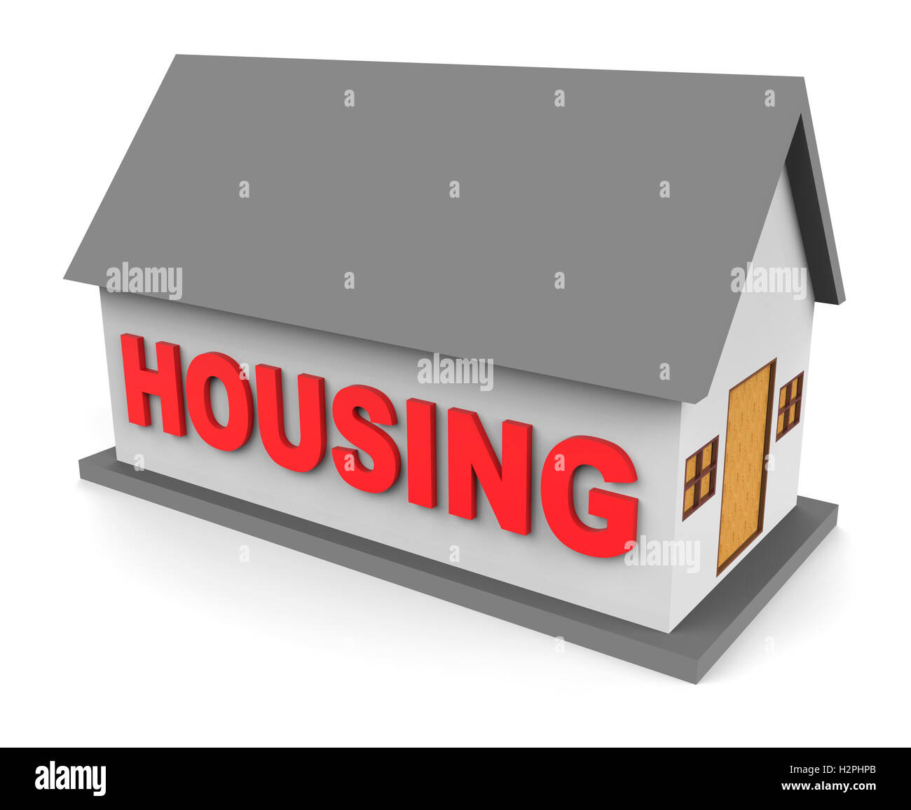 Housing House Showing Real Estate 3d Rendering Stock Photo - Alamy