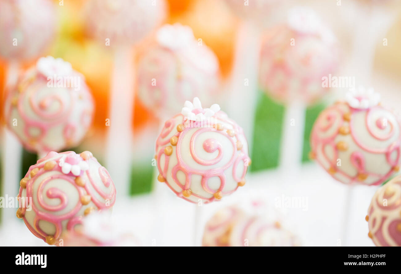 close up of cake pops or lollipops Stock Photo - Alamy