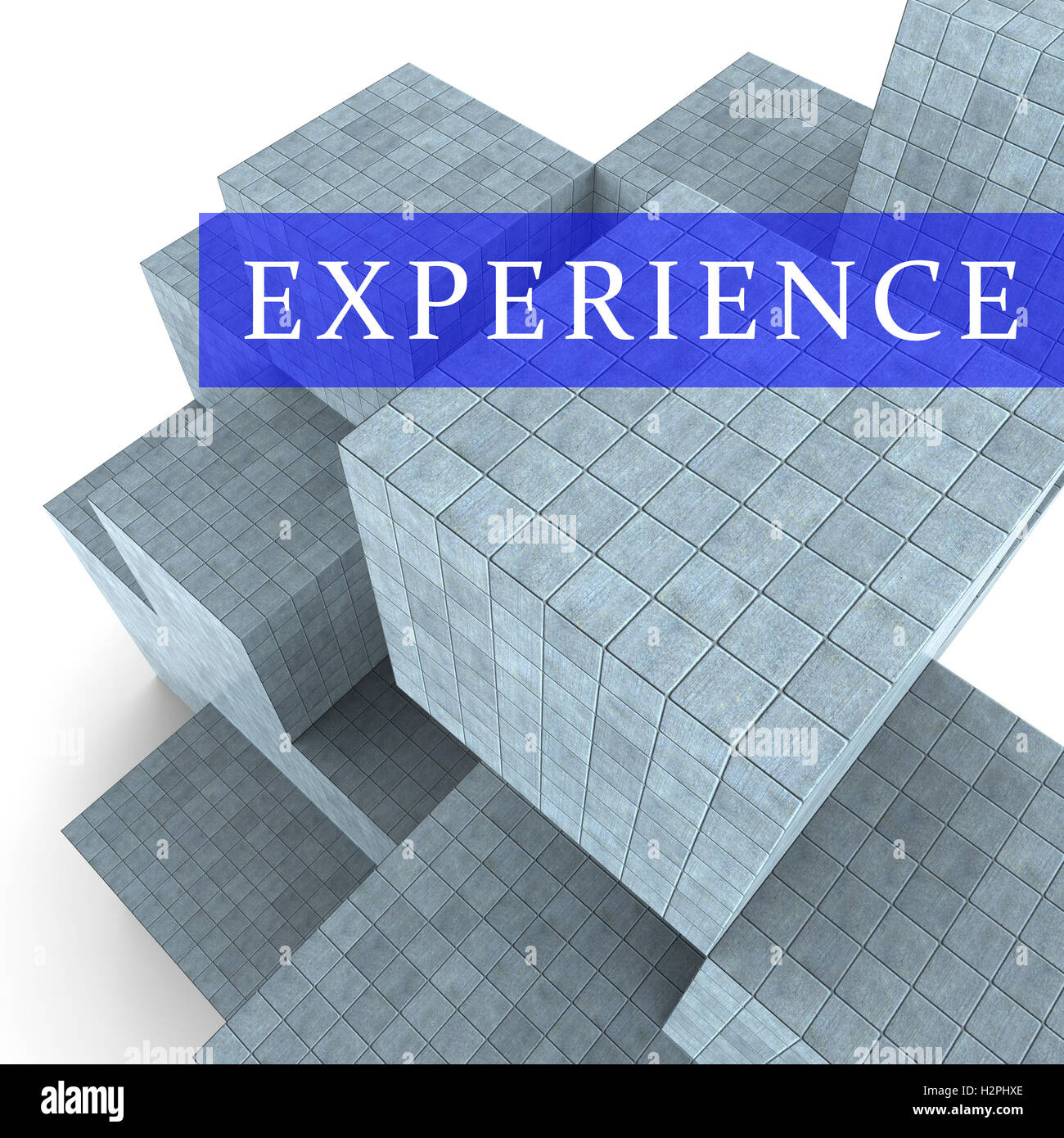Experience Blocks Meaning Know How 3d Rendering Stock Photo - Alamy